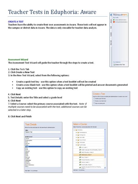 Teacher Tests In Eduphoria Aware Create A Test Pdf Multiple