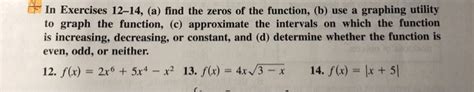 Solved In Exercises A Find The Zeros Of The Chegg