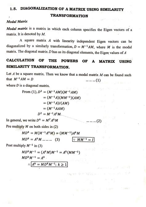 solution engineering mathematics l diagonalization of a matrix using