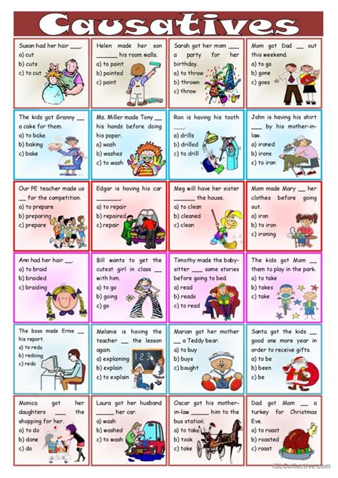 Causatives Exercises Editable English Esl Worksheets Pdf And Doc