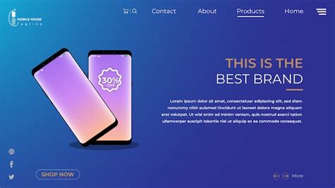 Premium Vector Mobile Web Template And Landing Page Design