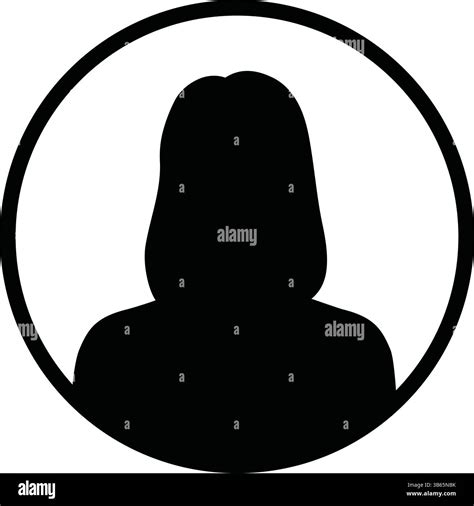 Black Female Avatar Profile Silhouette Inside A Circle For User Icon Account Profile Or Social