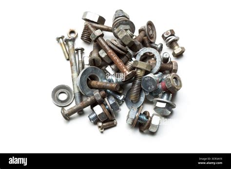 Collection Of Assorted Metal Fasteners In Various Shapes And Sizes