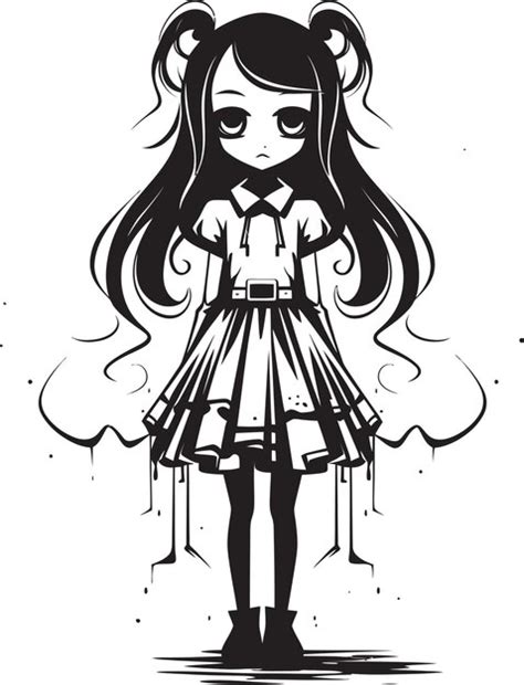 Cheerful Charm Cute Girl Logo Icon Lovely Lassie Cartoon Character Art