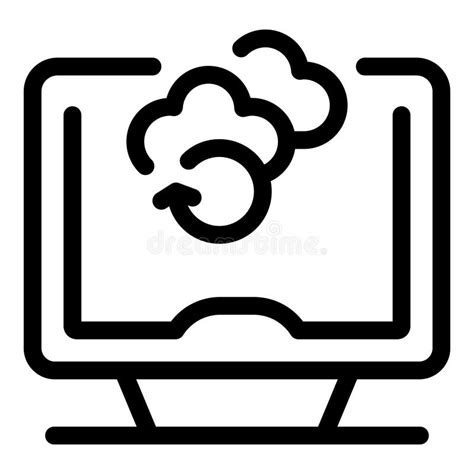 Computer Showing Cloud Computing Synchronization Icon Stock Vector