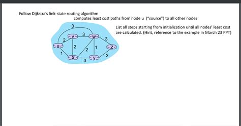 Solved Follow Dijkstra S Link State Routing Algorithm Chegg