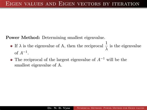 numerical methods power method for eigen values pdf
