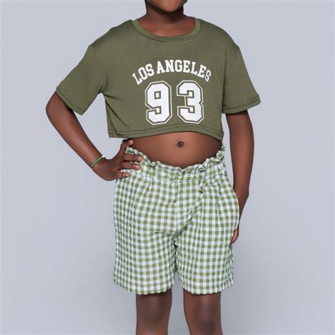 Chartreuse Girls Top And Shorts Set Fashion World Za