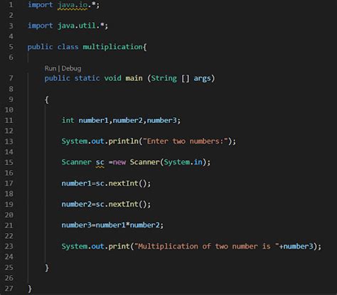 Multiplication Of Two Numbers In JAVA