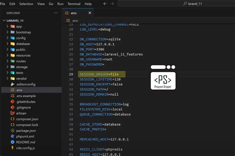 fixing laravel 11 session drive issue database file at path laravel