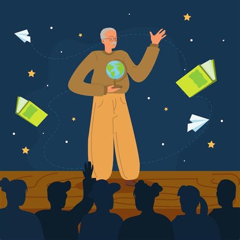 Premium Vector Teacher Presenting A Class