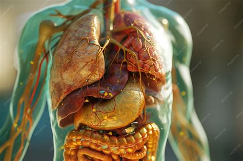 Premium Photo A Model Of A Human Body With Organs And Digest A