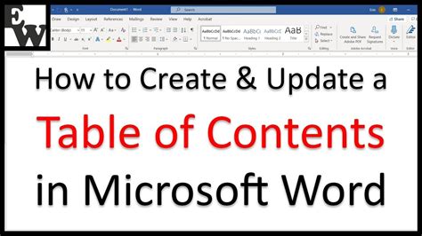 How To Create And Update A Table Of Contents In Microsoft Word Artofit