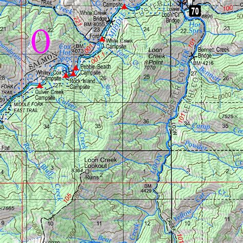 Frank Church Ronr Wilderness South Half Map Salmon Challis Payette