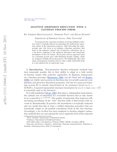 Pdf Anisotropic Function Estimation Using Multi Bandwidth Gaussian Processes