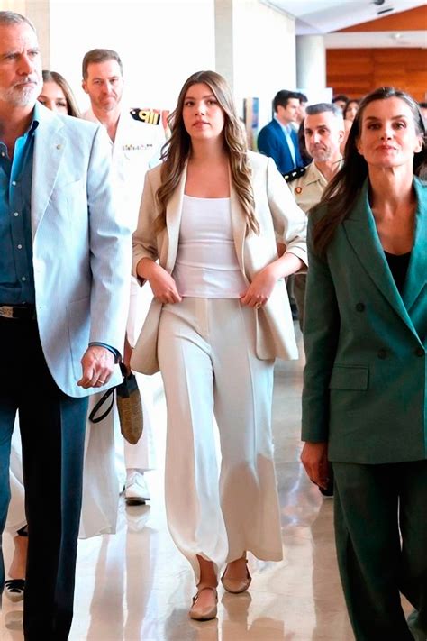 Infanta Sofias Style In Barcelona Culotte Pants And Beige Blazer