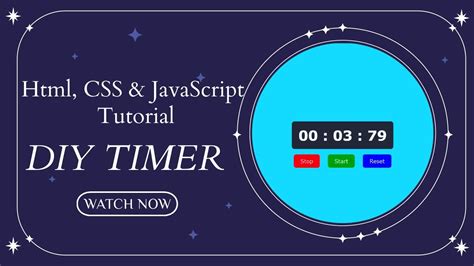 how to make a simple timer using html css andjavascript powerfull interesting easily youtube