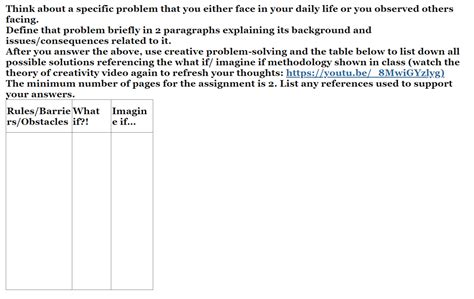 Think About A Specific Problem That You Either Face