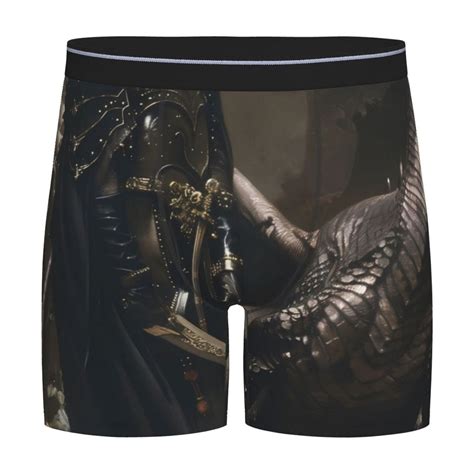 Picia Medieval Knight And Dragon Pattern Mens Athletic Long Leg Briefs