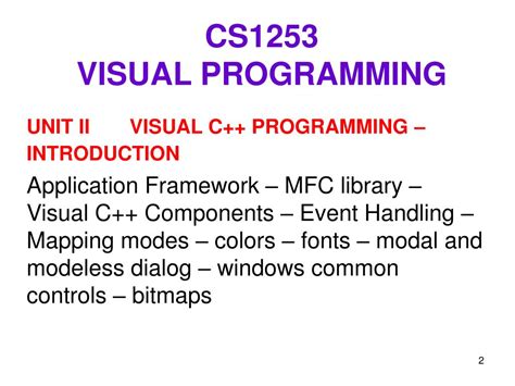ppt cs1253 visual programming powerpoint presentation free download