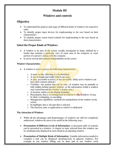 UID Mod Az Documents Notes Module III Windows And Controls Objective To Understand The