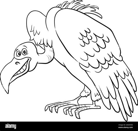 Vulture Clipart Black And White Cute Vulture Cartoon Illustration