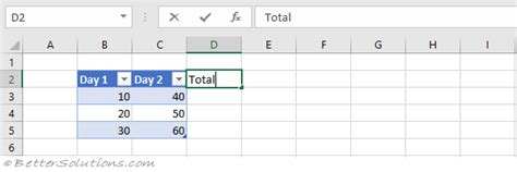 Excel Formulas Calculated Table Columns