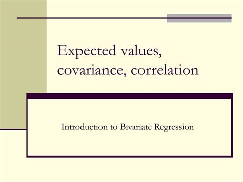PPT Expected Values Covariance Correlation PowerPoint Presentation ID