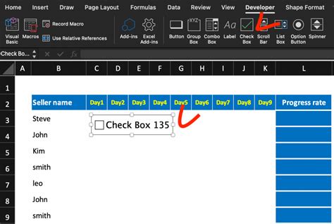 comment trouver le taux de progression excel utilisez la case à cocher
