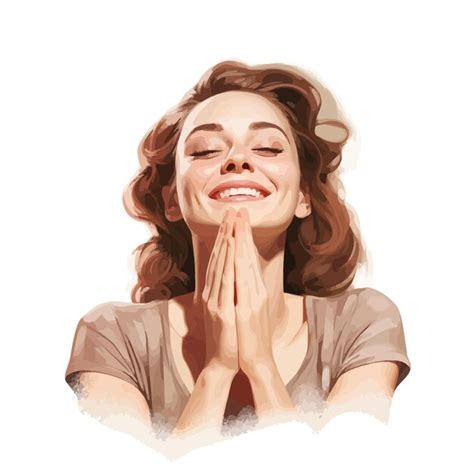 Premium Vector Asmilingwomancuppinghercheekswithbothhand