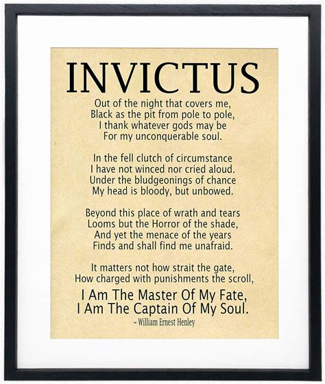 Wallbuddy Invictus Poem Framed Art Print By William Ernest Henley