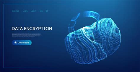 Futuristic Abstract Digital Lock Representing Data Encryption And Cyber Security In Blue Tones