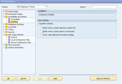 Enable Sap Gui Scripting