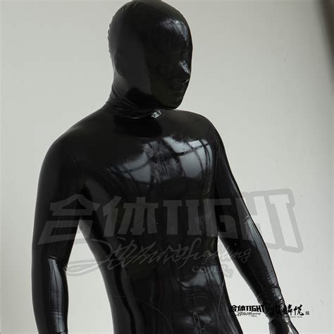 合体tight 黑色025进口超薄男士性感乳胶衣全包及连体情趣束缚虎窝淘