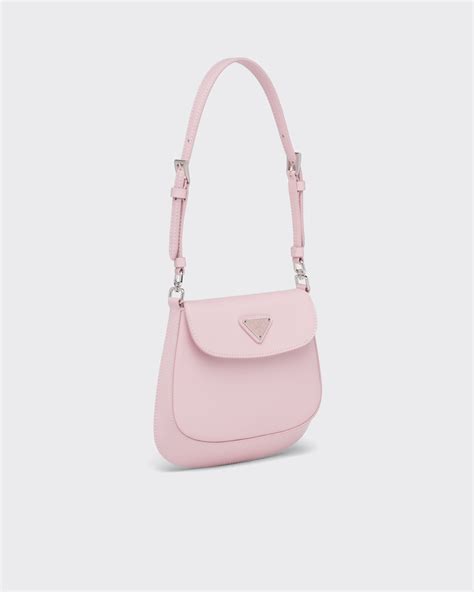 프라다 클레오 브러시드 가죽 미니 백 앨러배스터 핑크 Prada