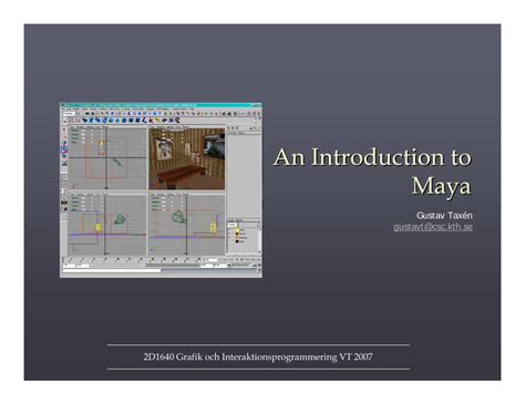 PDF An Introduction To Maya KTH Introduction To Maya Maya Used In Industrial Design