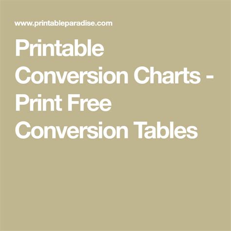 Printable Conversion Charts Print Free Conversion Tables Conversion