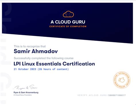 samir ahmadov on linkedin lpi linux essentials a cloud guru a