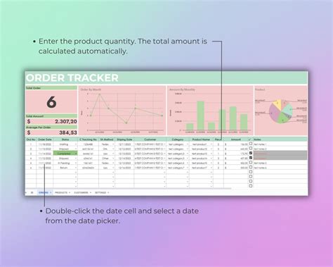 Order Tracker Microsoft Excel Template Small Business Spreadsheet Digital Order Sales Log