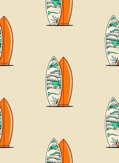 Premium Photo Surf Board Seamless Pattern