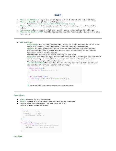 Cp213 Midterm Notes Understanding Oop Concepts And Java Basics Studocu