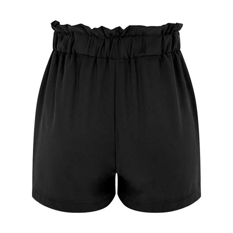 Badubg Дамски къси панталони с висока талия Еластична превръзка на