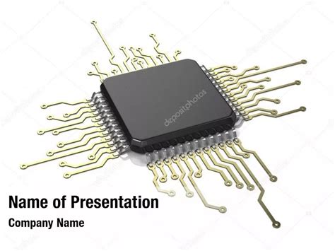 Microchip With Golden Powerpoint Template Microchip With Golden Powerpoint Background
