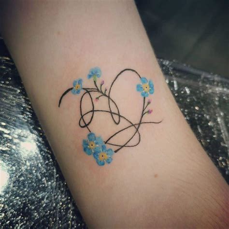 Forget Me Not Flower Heart Tattoo At Nathan Mcnicholas Blog