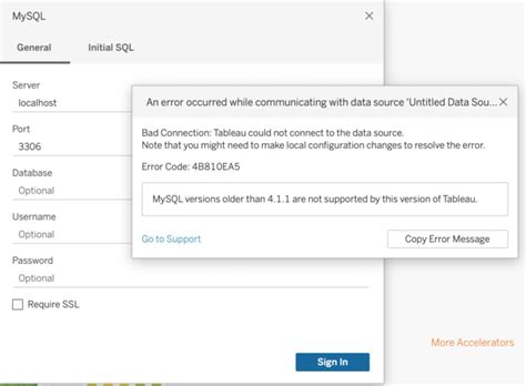 An Error Occurred While Communicating With Data Source Untitled Data Source Bad Connection