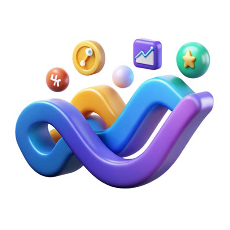 Abstract Data Visualization Colorful 3d Wave Chart With Icons 56410281 Png