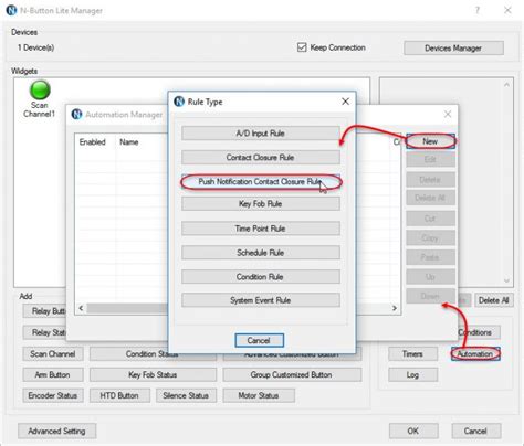 send email text message with push notification board and n button