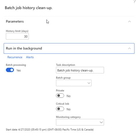 Batch Job History Clean Up Atomic Ax