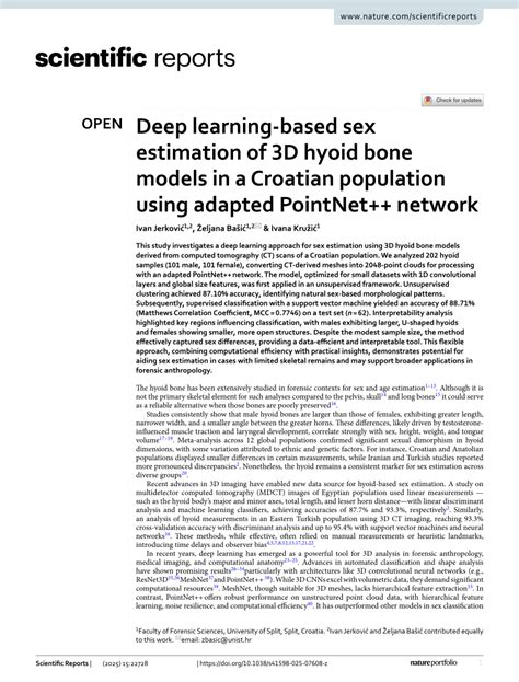 Pdf Deep Learning Based Sex Estimation Of 3d Hyoid Bone Models In A Croatian Population Using