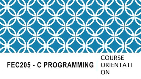 C Programming Orientation PPTX